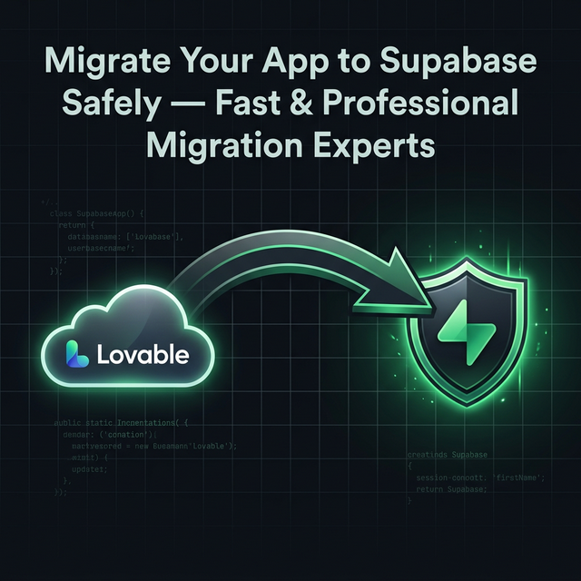 Lovable to Supabase Migration Service — 50+ Apps, Zero Downtime, From $300